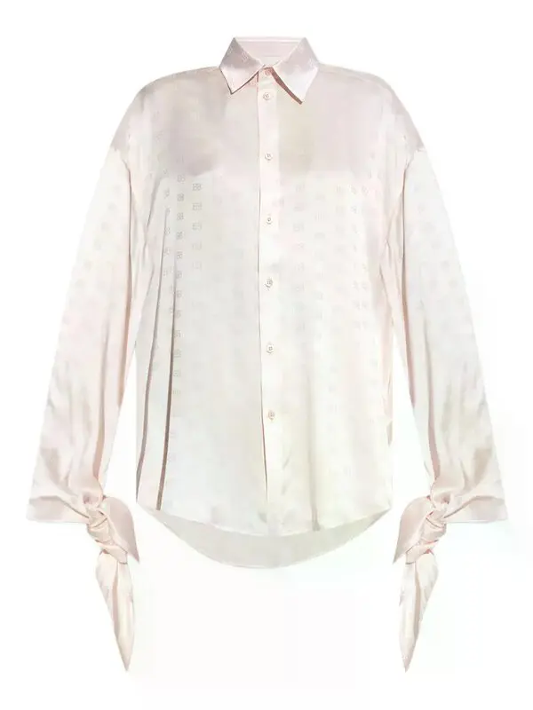 Balenciaga Monogram-jacquard Tied-cuff Shirt - 9505