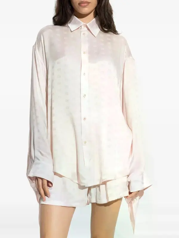 Balenciaga Monogram-jacquard Tied-cuff Shirt