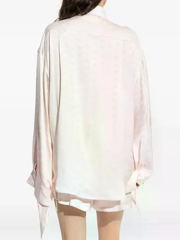 Balenciaga Monogram-jacquard Tied-cuff Shirt