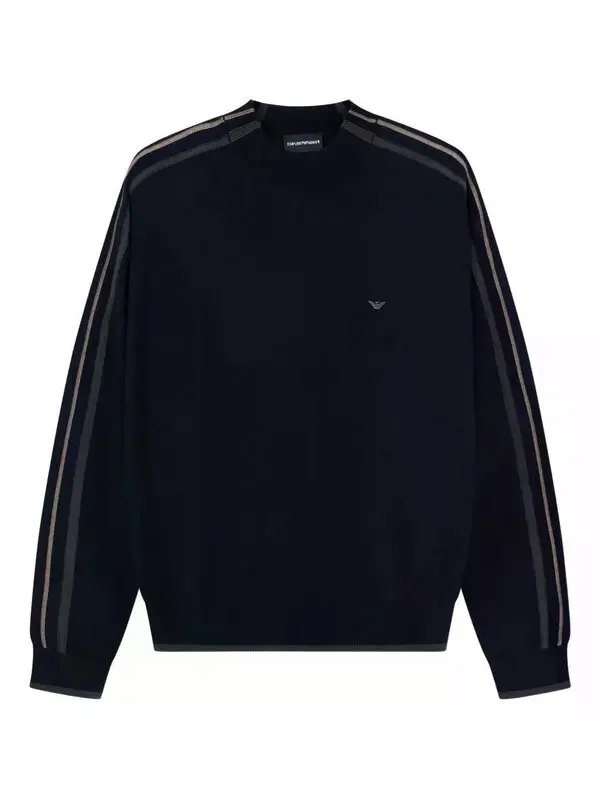 Emporio Armani Stripe-detail Pullover - Blue