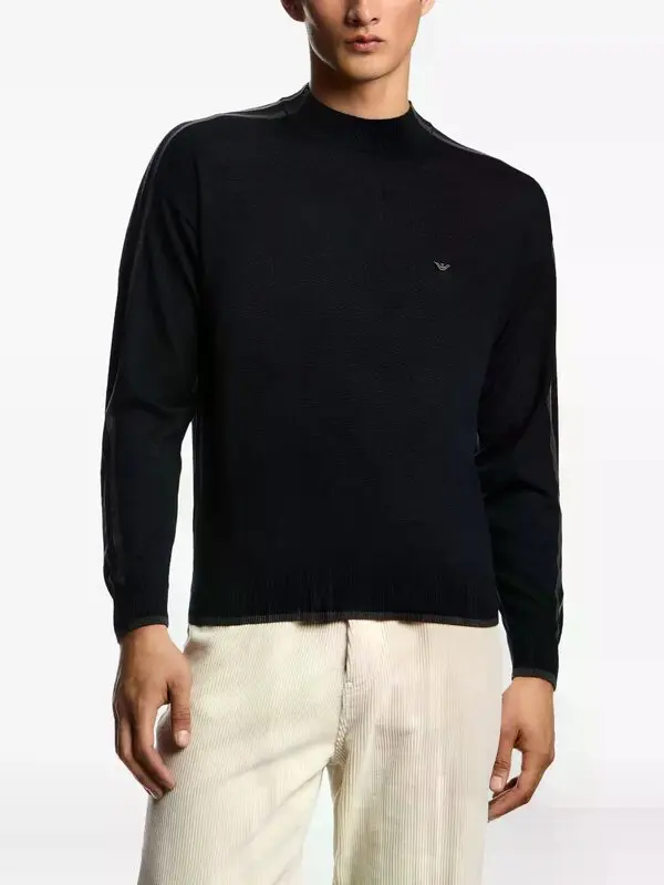 Emporio Armani Stripe-detail Pullover - Blue