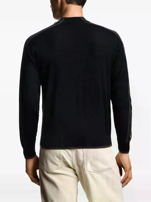Emporio Armani Stripe-detail Pullover - Blue