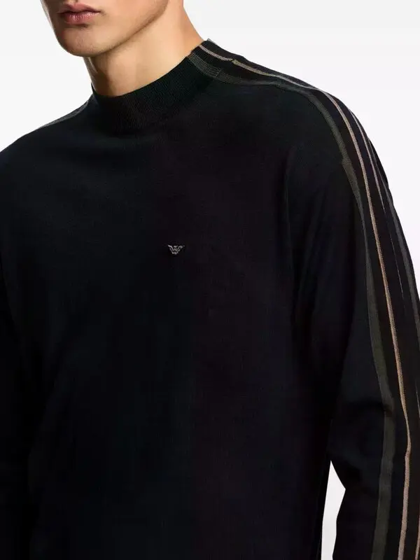 Emporio Armani Stripe-detail Pullover - Blue