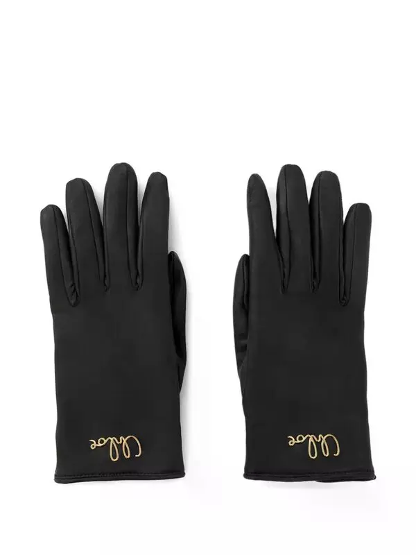 Chloé Iconic Logo Lambskin Gloves - Black