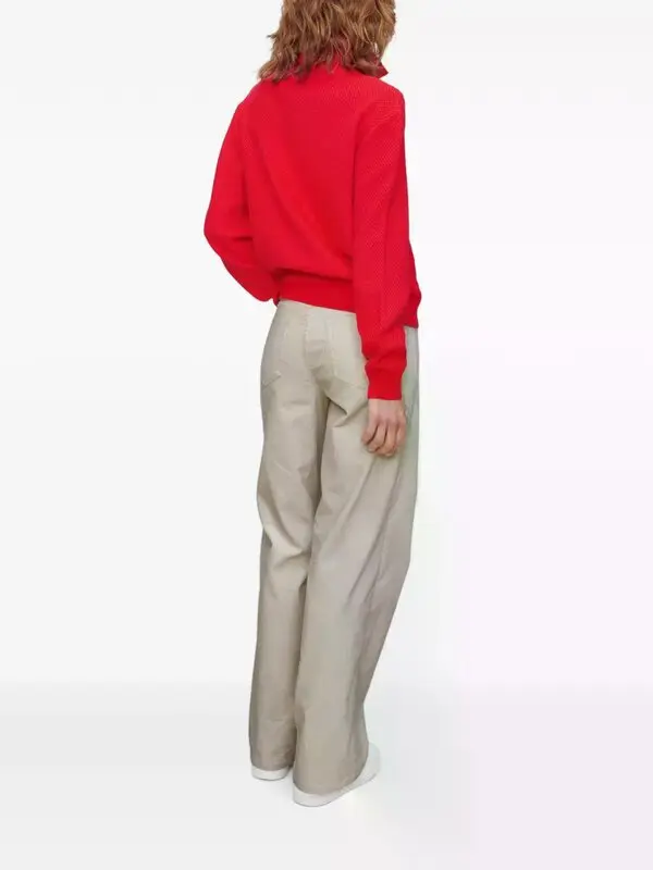 A.p.c. Thea Cable-knit Button Sweater - Red