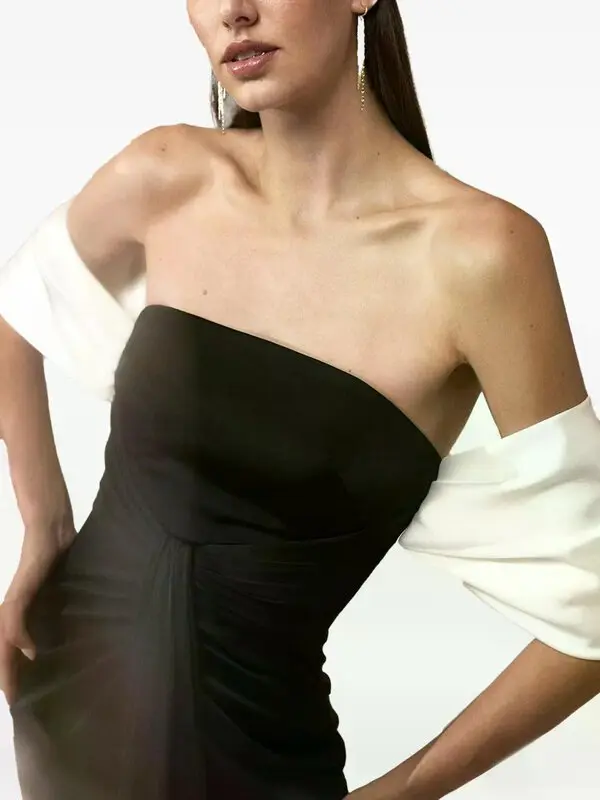 Buy Nicole Miller Off-shoulder Draped Dress - Black At 13% Off |  Editorialist