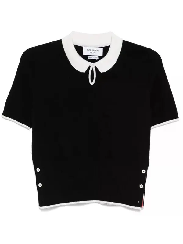 Thom Browne Keyhole Cashmere Polo Shirt