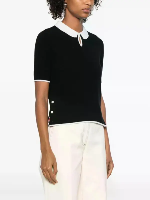Thom Browne Keyhole Cashmere Polo Shirt