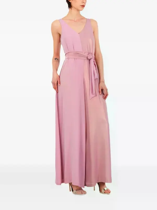 LE RJTANGE Two-tone Belted Jumpsuit - Pink