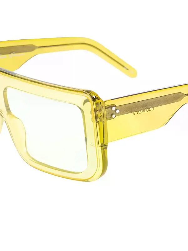 Rick Owens Rectangle-frame Sunglasses - Yellow