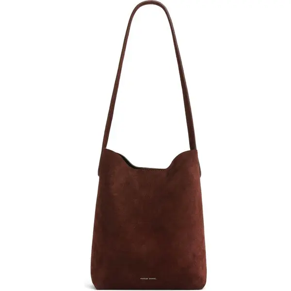MANSUR GAVRIEL Small Everyday Cabas Suede Hobo Bag - Chocolate