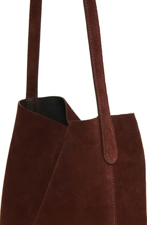 MANSUR GAVRIEL Small Everyday Cabas Suede Hobo Bag - Chocolate