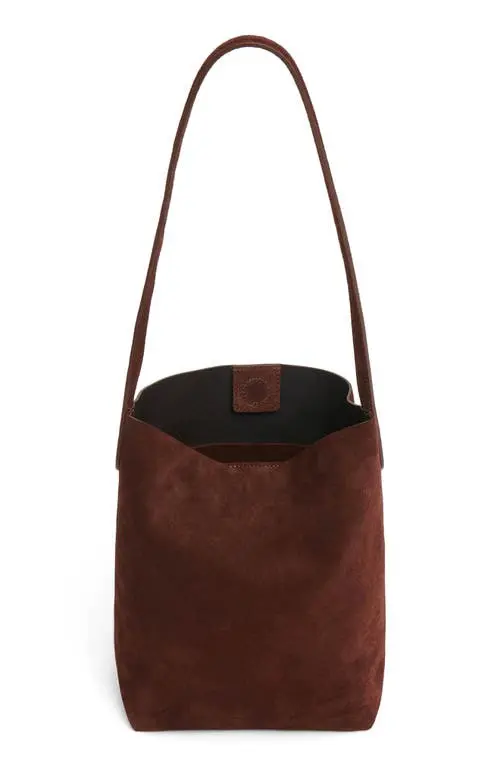 MANSUR GAVRIEL Small Everyday Cabas Suede Hobo Bag - Chocolate