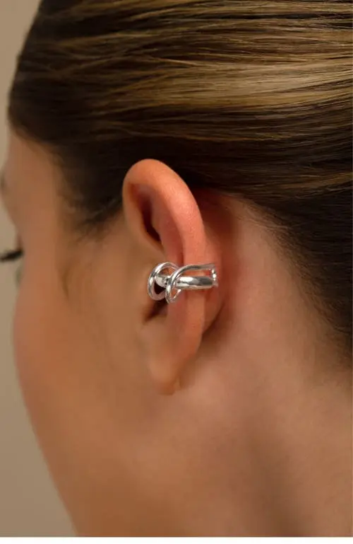 PIERETTI Clau Twisted Ear Cuff - Silver Plate