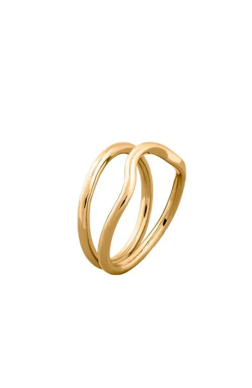 PIERETTI Naeva Double Wave Ring - Gold Plate