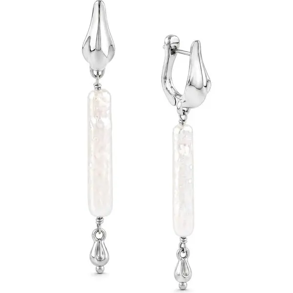 ASTOR & ORION Artemis Pearl Huggies - Silver