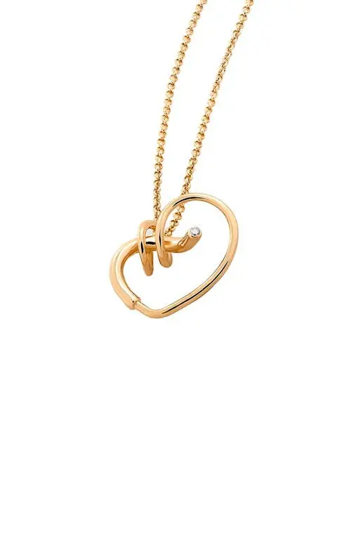 PIERETTI Chantal Heart Zirconia Pendant Chain Necklace - Gold Plate