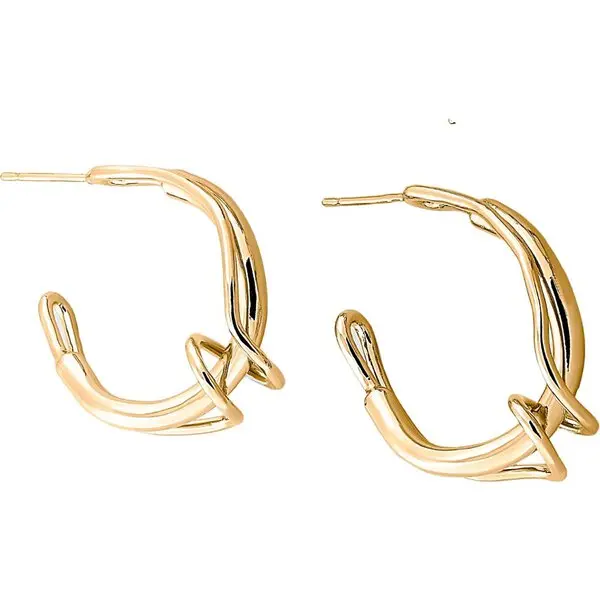 PIERETTI Claudette Hoop Earrings - Gold Plate