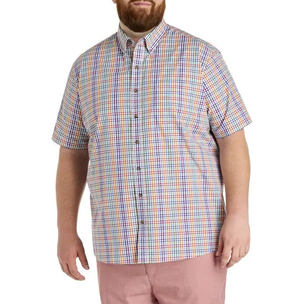 HARBOR BAY BY DXL Big & Tall Easy-care Check Sport Shirt - Multi
