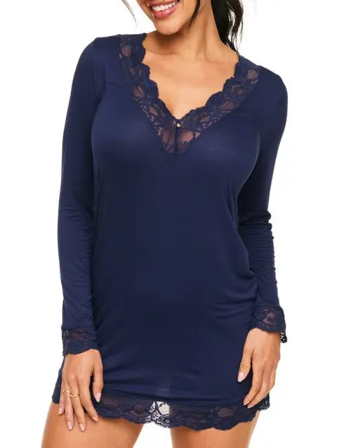 ADORE ME Hasina Sleepshirt - Dark Blue