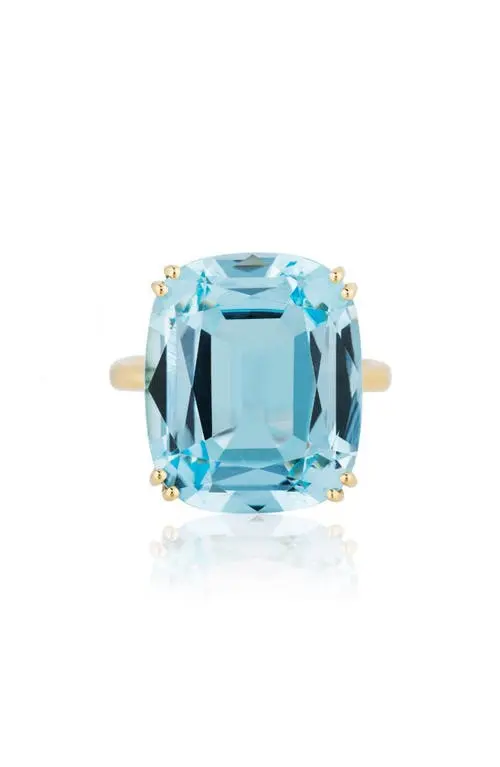Goshwara Gossip Cushion Cut Cocktail Ring - Blue Topaz
