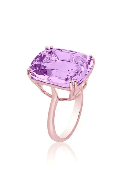 Goshwara Gossip Cushion Cut Cocktail Ring - Lavender Amethyst