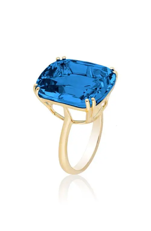 Goshwara Gossip Cushion Cut Cocktail Ring - London Blue Topaz