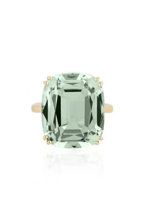 Goshwara Gossip Cushion Cut Cocktail Ring - Prasiolite
