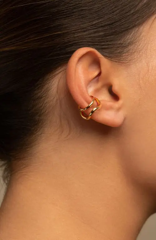 PIERETTI Naeva Double Ear Cuff - Gold Plate