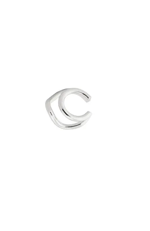 PIERETTI Naeva Double Ear Cuff - Silver Plated