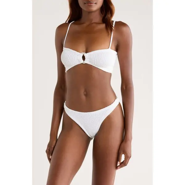 Hunza G Misty Pearly Hoop Textured Two-piece Swimsuit - White