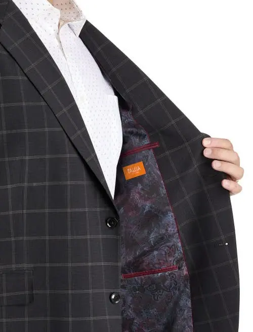 TALLIA Big & Tall Windowpane Suit Jacket