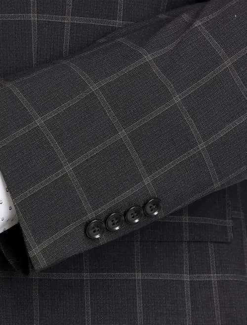 TALLIA Big & Tall Windowpane Suit Jacket