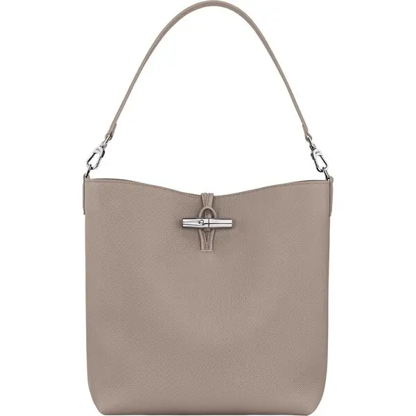 Longchamp Le Roseau Leather Hobo Bag - Clay