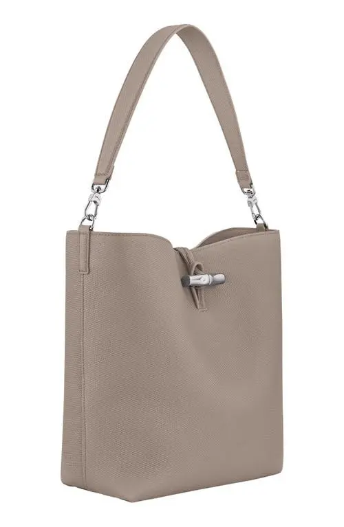 Longchamp Le Roseau Leather Hobo Bag - Clay