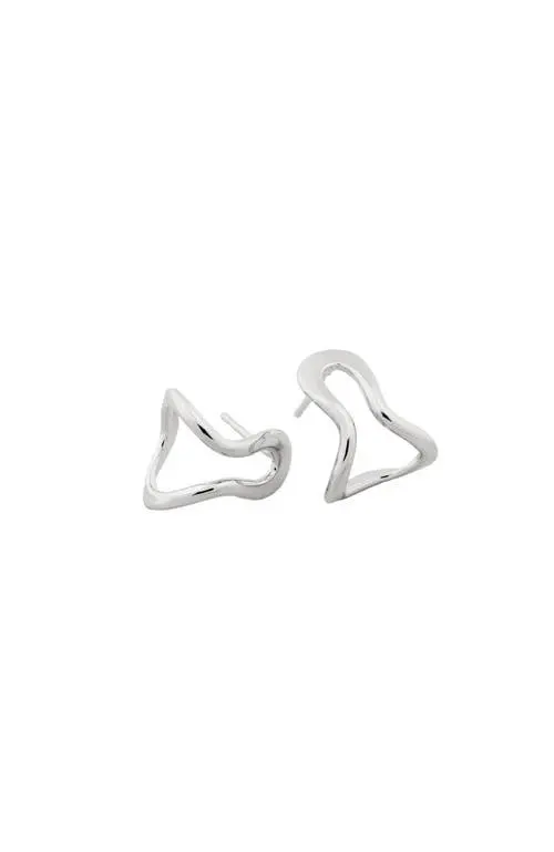 PIERETTI Cochi Huggie Earrings - Silver Plate