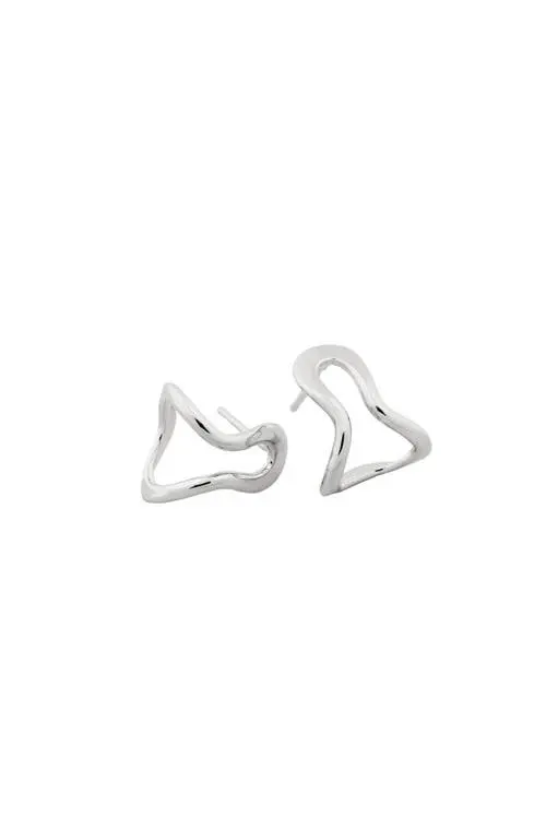 PIERETTI Cochi Huggie Earrings - Silver Plate