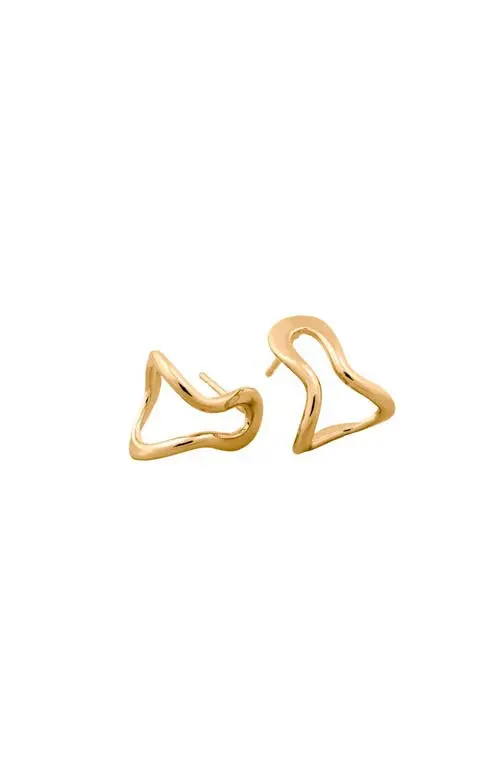 PIERETTI Conchi Huggie Earrings - Gold Plate