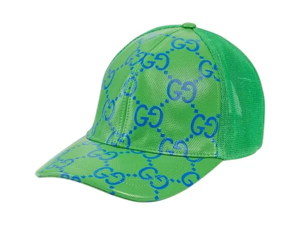 Gucci Monogram Leather Baseball Cap - Green/blue