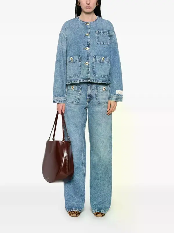 Sandro Faded Effect Straight Leg Jeans