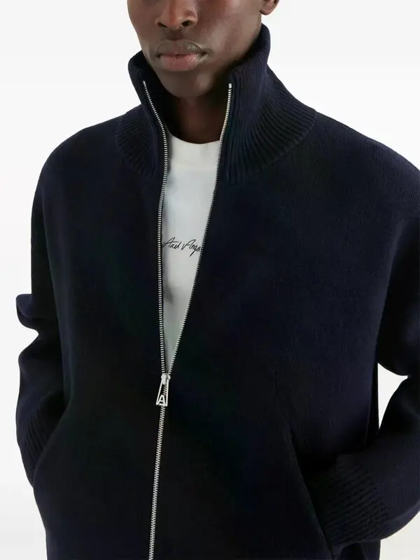 Axel Arigato Core Wool-blend Zipped Cardigan - Blue