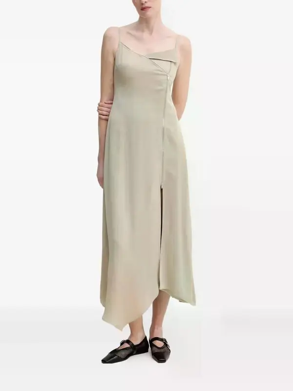 Nanushka Asymmetric Zip-up Dress - Neutrals