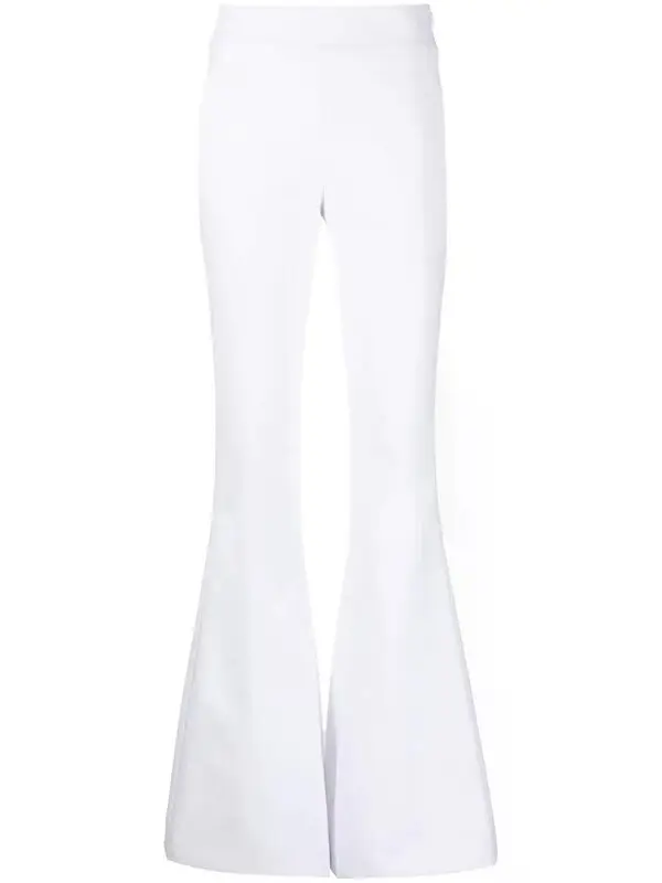 GENNY Zipped Flared Trousers - White
