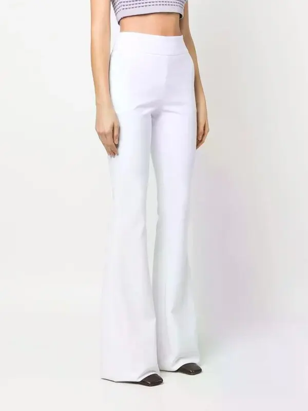 GENNY Zipped Flared Trousers - White