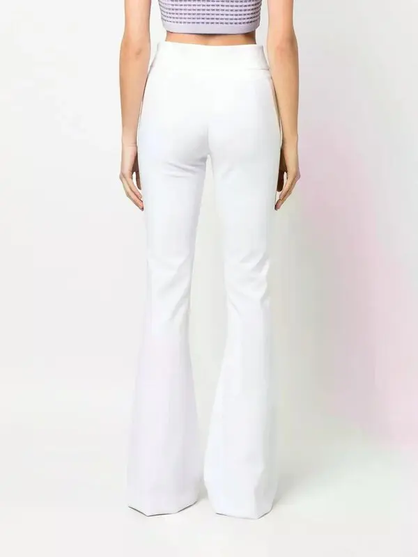 GENNY Zipped Flared Trousers - White