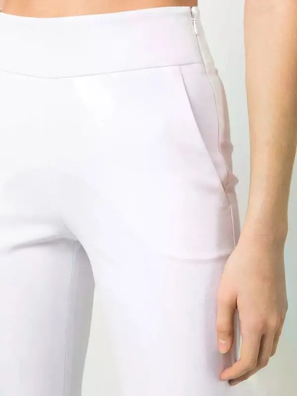 GENNY Zipped Flared Trousers - White