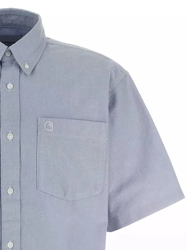 Carhartt Work In Progress Logo-embroidered Oxford Shirt - Blue