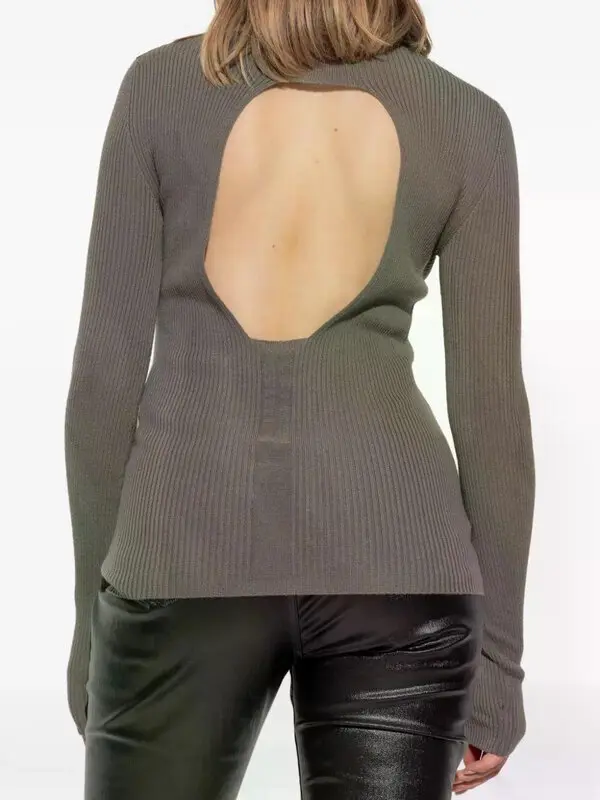 Rick Owens Ribbed Open-back Sweater - Neutrals