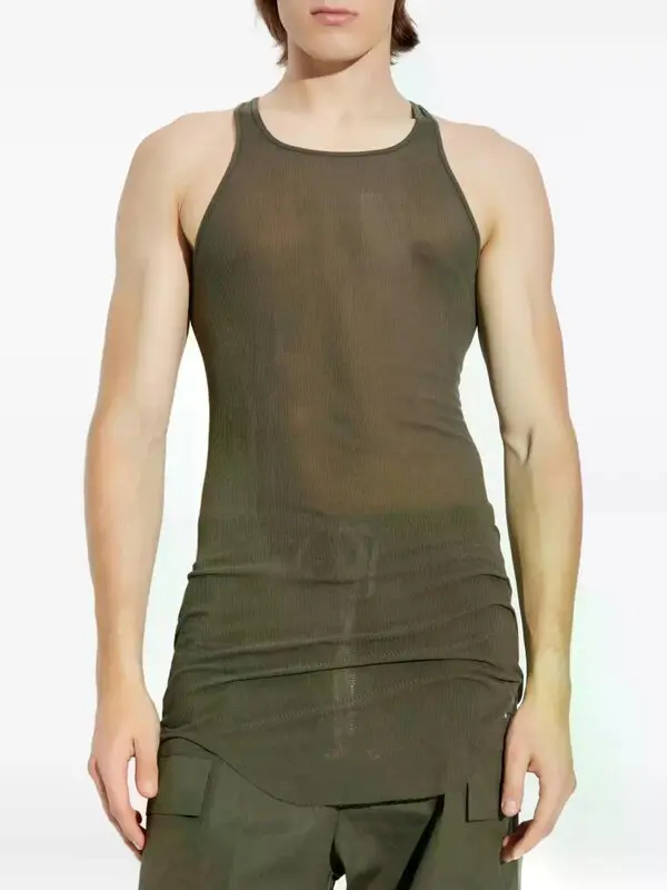 Rick Owens Ribbed Racerback Tank Top - Green