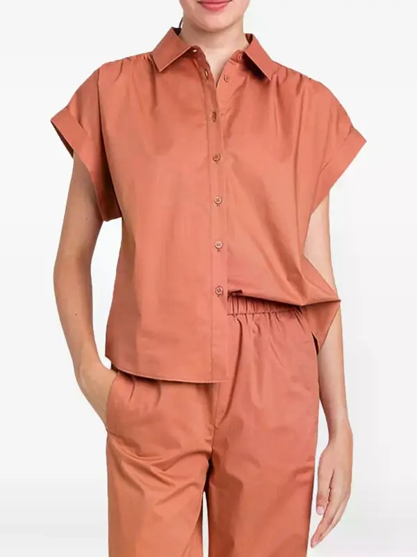 TWINSET Short-sleeve Poplin Shirt - Orange